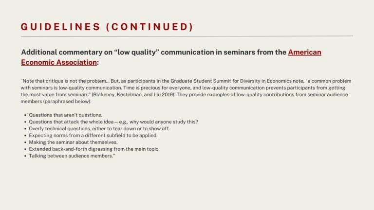 USC Department of Economics - Doctoral - Seminars