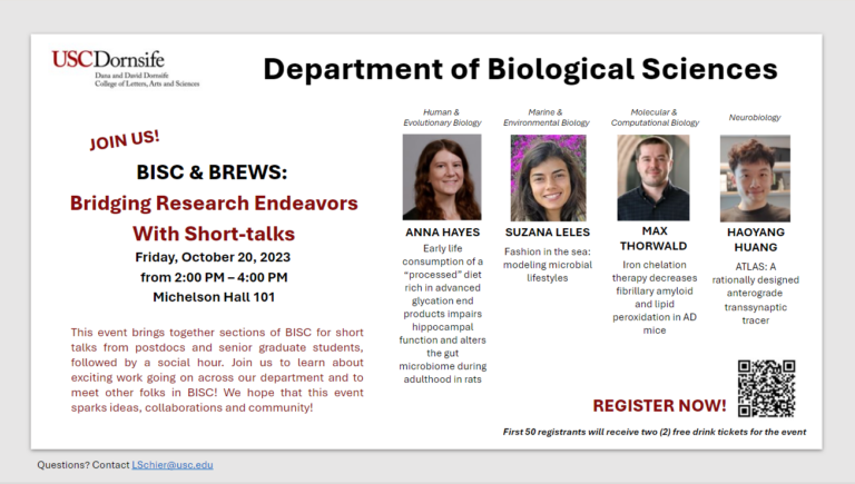 Join us for BISC & BREWS! - Marine and Environmental Biology